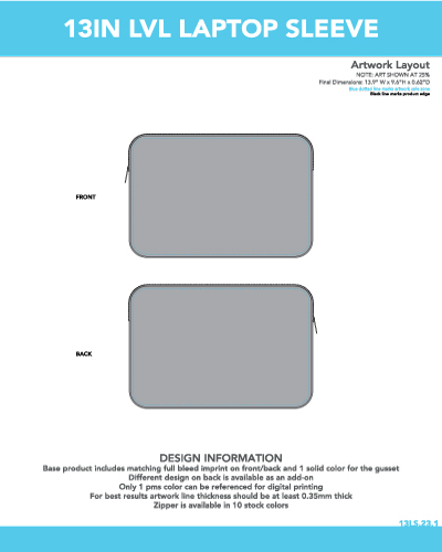 LVL Laptop Sleeve 13" - Art Template - Pop! Promos